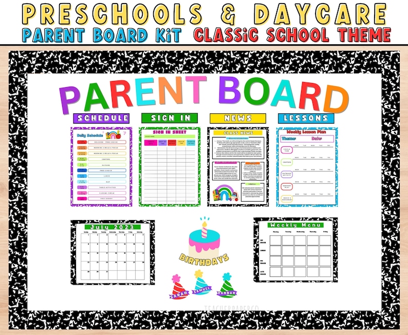 Parent Board Bundle With Templates. Preschool Daily Schedule. Daycare ...