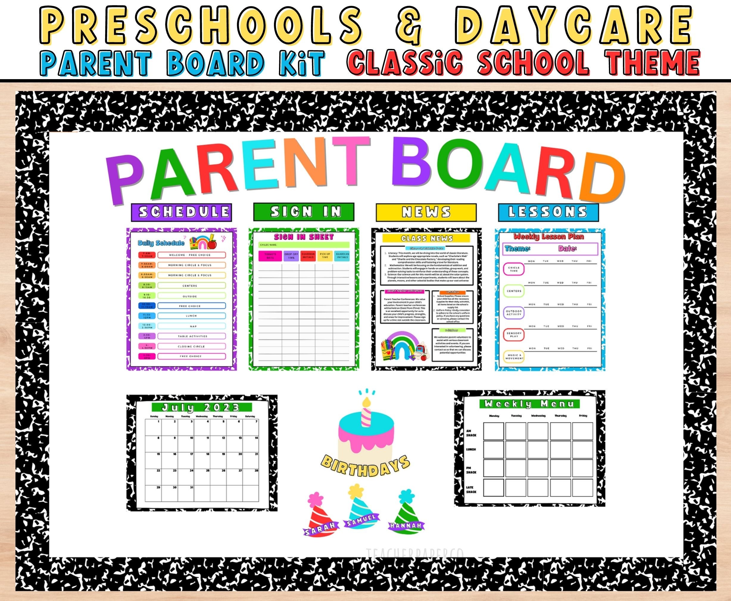 Parent Board Bundle With Templates. Preschool Daily Schedule. Daycare ...