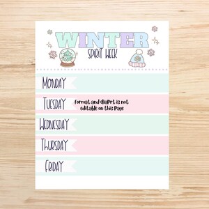 Winter Spirit Week School Flyer. Festive Spirit Week PTO Flyer ...