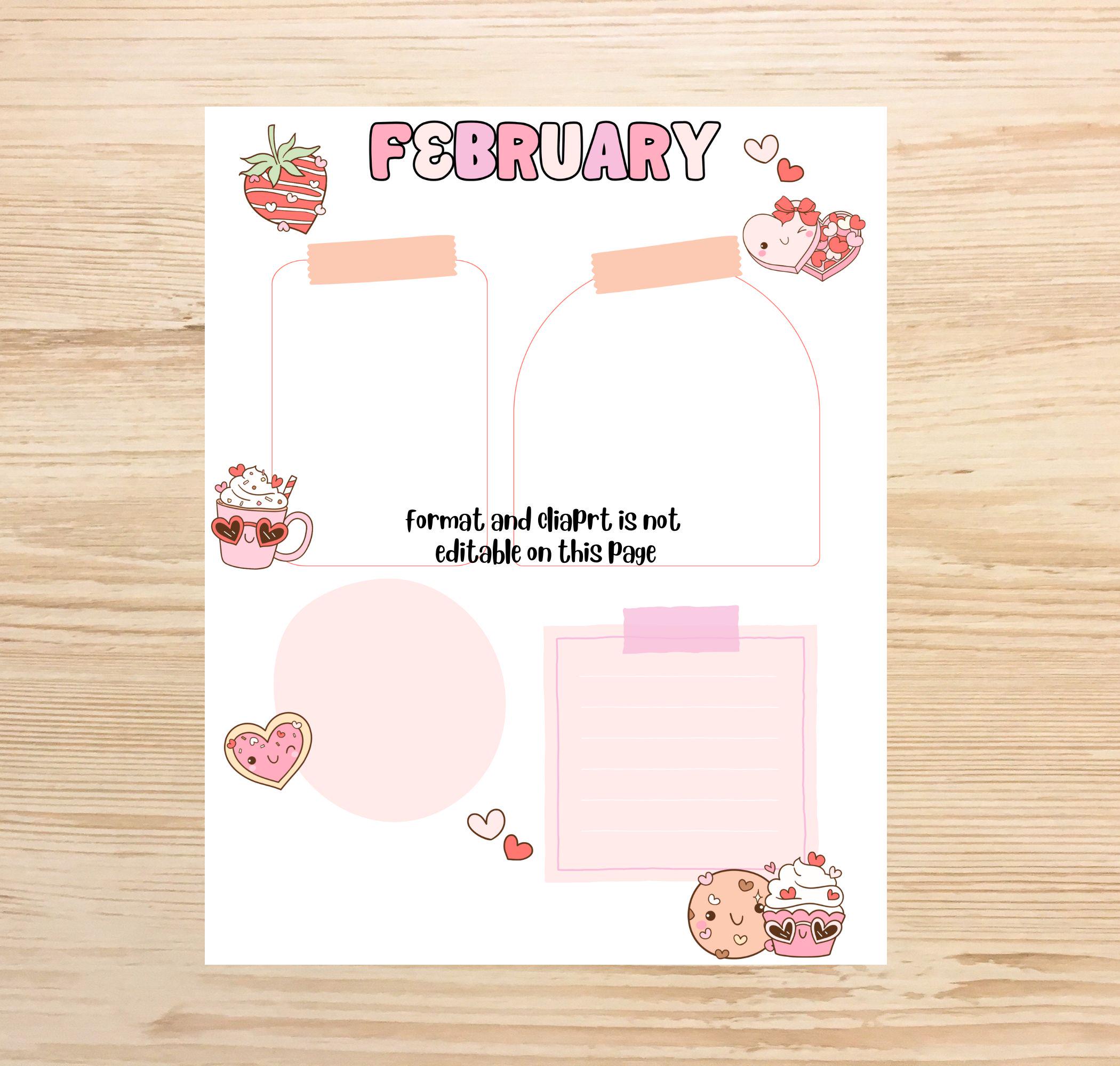 February PTO/PTA NEWSLETTER Editable Template | Valentine Printable ...