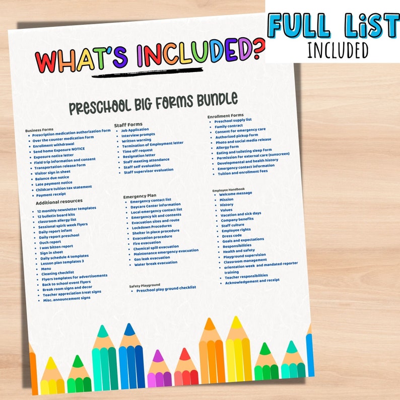 DAYCARE Forms Templates. FULL Daycare Starter Bundle. Enrollment Forms ...