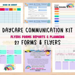 Preschool Forms Templates. Preschool Daily Schedule. Daycare Starter ...