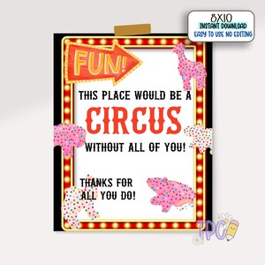 Circus Theme Teachers & Staff | Big Top Flyer for Teacher Appreciation ...