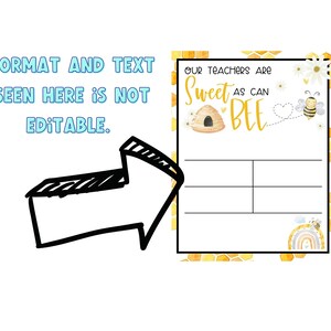 Bee Teacher Appreciation Itinerary & Treat Signs. Sweet as Can Bee ...