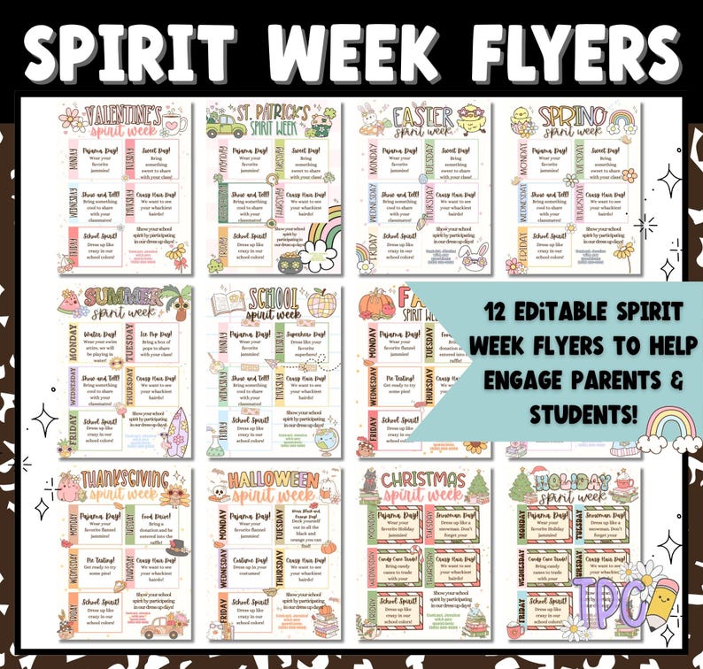 PTA BINDER | Pto President | Spirit Week Flyers | Candy Gram ...