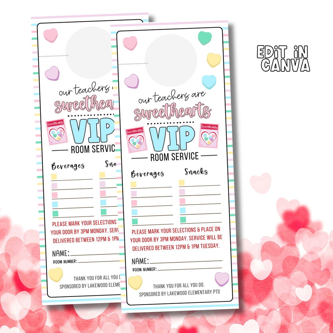 Valentines Teacher Appreciation | VIP Room Service Teacher & Staff ...
