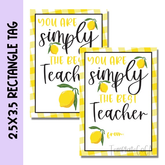 Simply the Best Teacher Gift Tag 2.5x3.5 Rectangle - Etsy