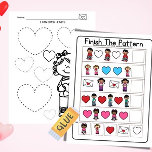 Winter February Preschool Workbook. Valentines Worksheet. Valentine ...