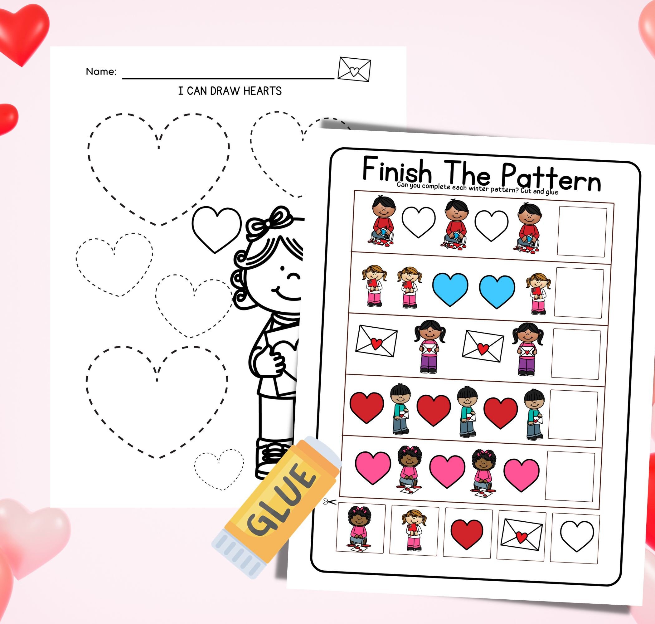 Winter February Preschool Workbook. Valentines Worksheet. Valentine ...