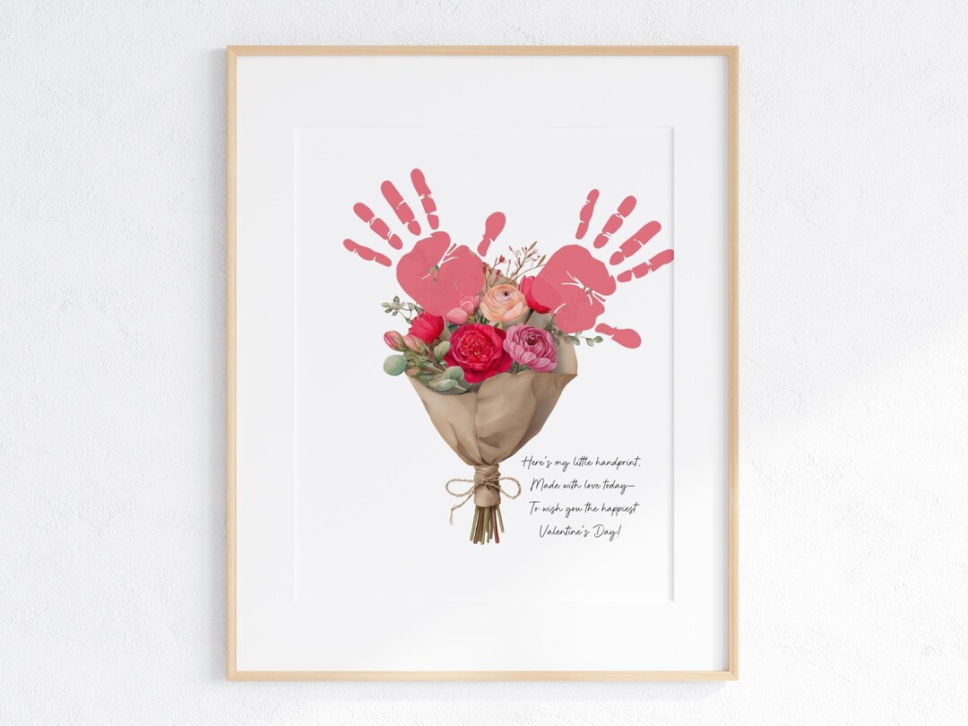 Peonies Flower Handprint Poem Printable | Mother’s Day Gift From Kids ...
