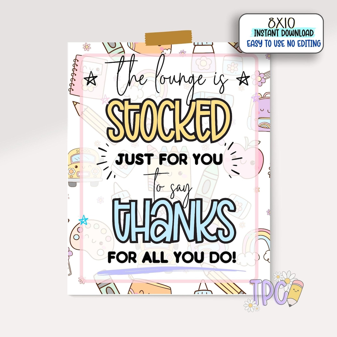 Lounge is Stocker | Staff Lounge Snacks | Sunshine Cart | Sign for ...