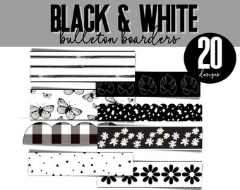 Black and White Bulletin Board Border - Etsy