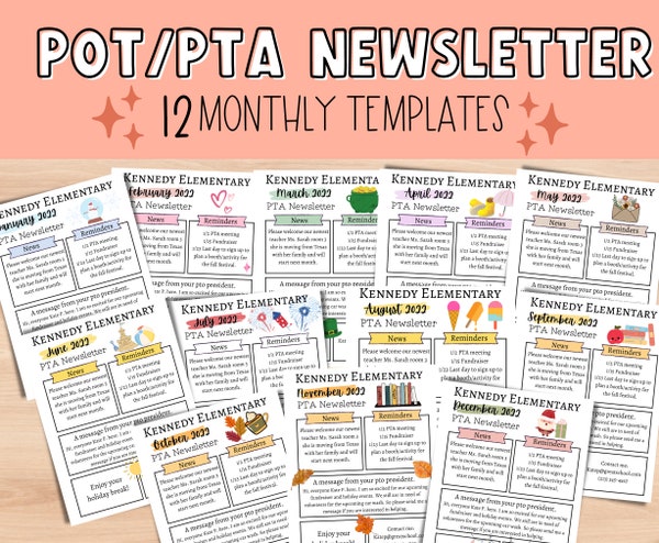 Editable Canva Template PTO Binder for President Form Templates Tracker ...