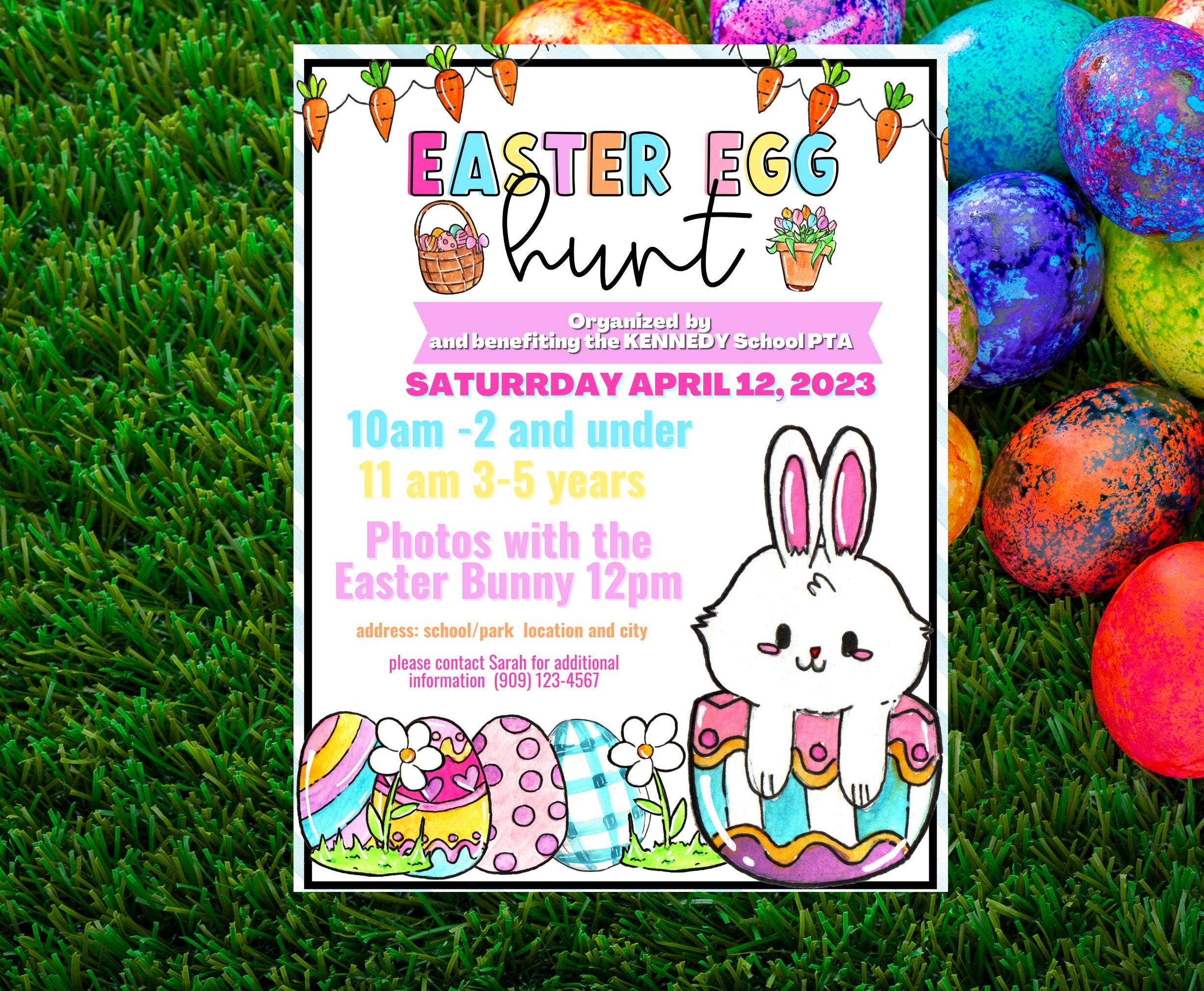 Editable EGG Hunt Spring Flyer. Easter Flyer. Event Flyer. PTA Event ...