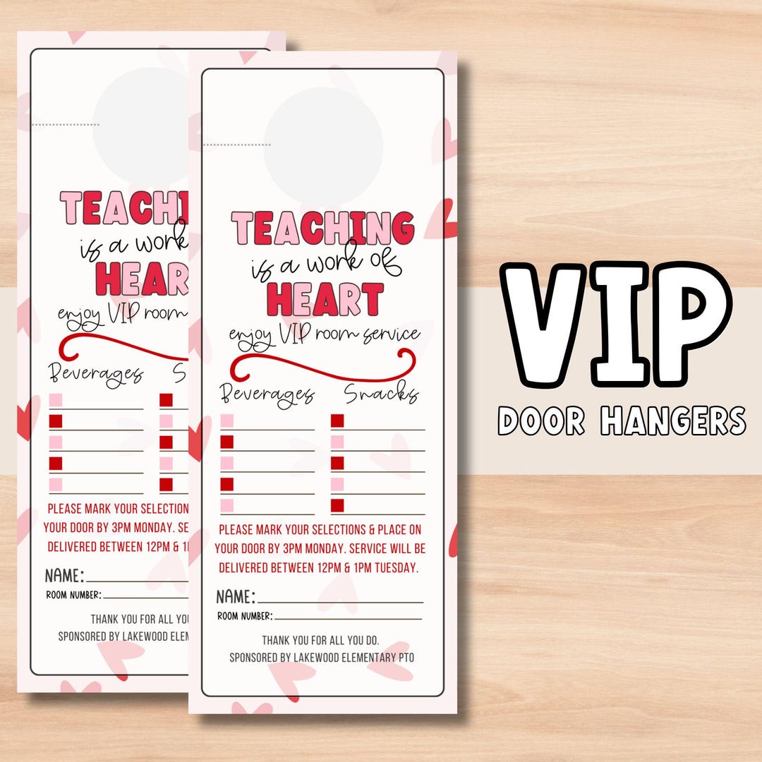 Valentines Teacher Appreciation | VIP Room Service Teacher & Staff ...