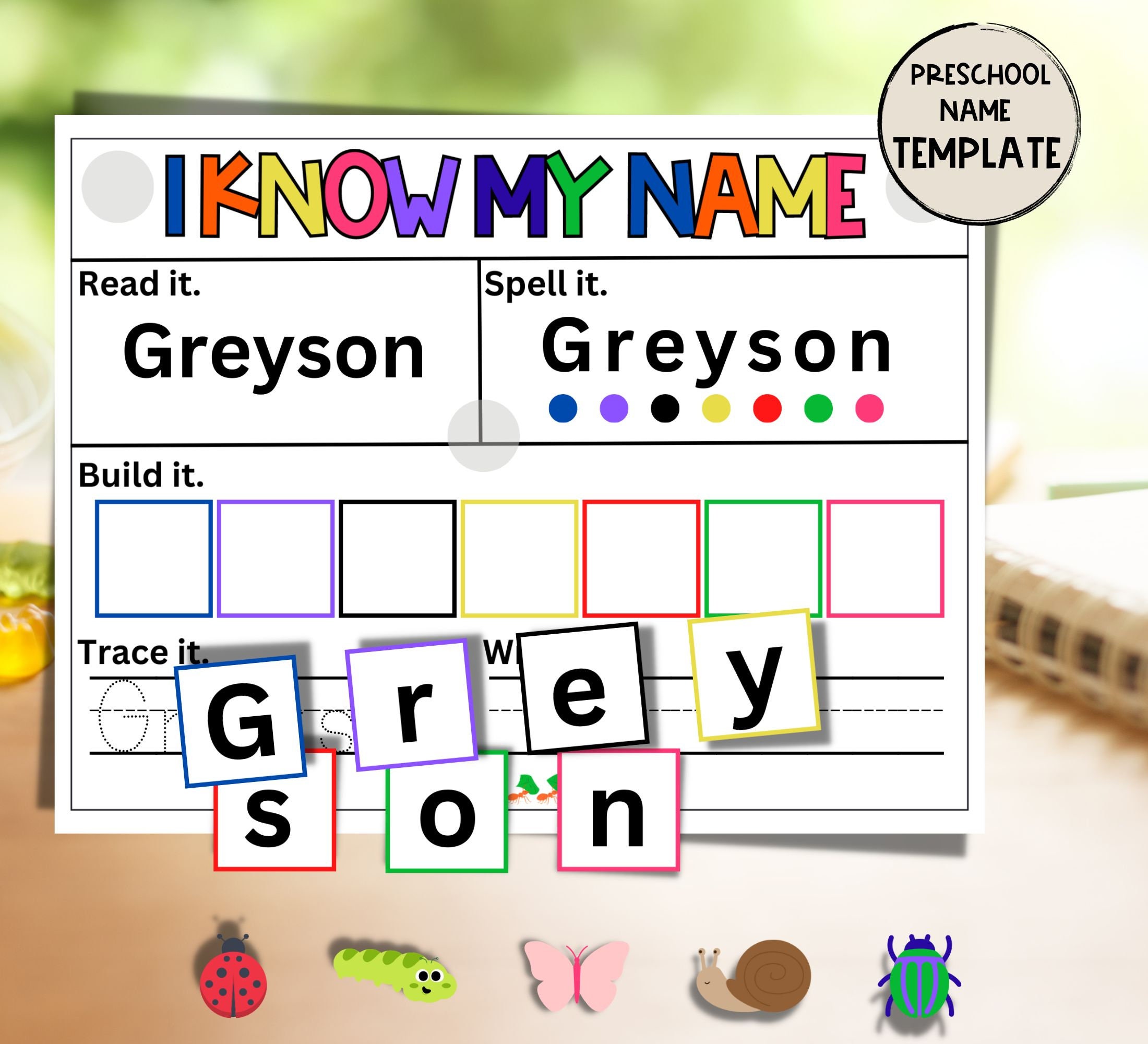 Dry Erase Name Mat | Montessori Activity | Homeschool Learning Activity ...