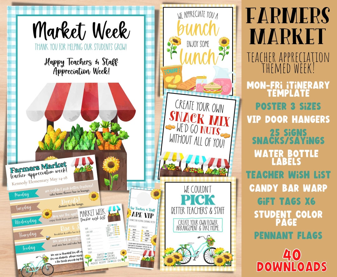 Farmers Market Theme for Teacher Appreciation Week. Market Days Teacher ...