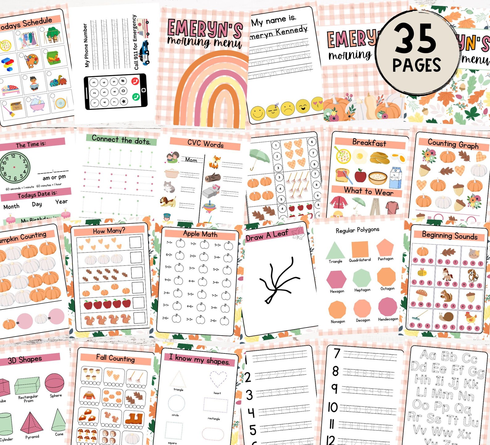 Morning Menu Pages | Kindergarten Homeschool Morning Menu| 1st Grade ...