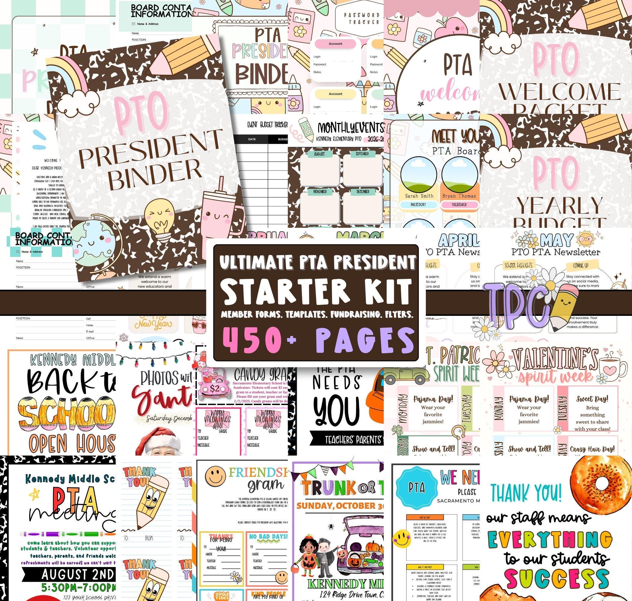 PTA BINDER | Pto President | Spirit Week Flyers | Candy Gram ...