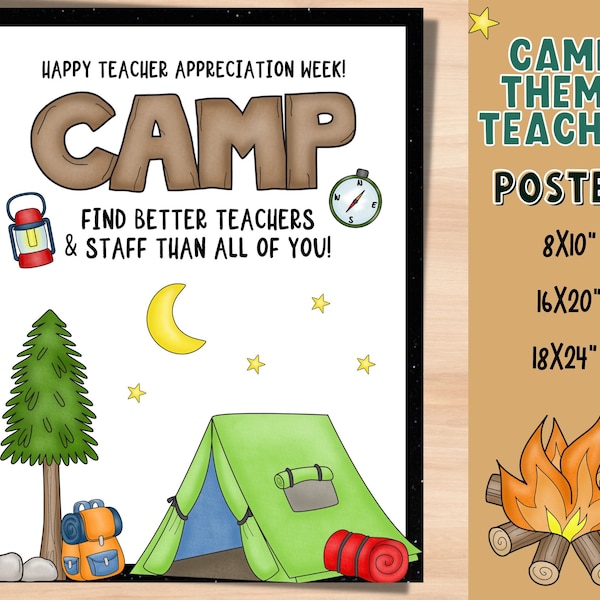 Camping Theme Teacher - Etsy