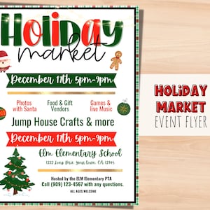 Holiday Market Flyer Editable Template. Fundraiser Flyer for Church ...
