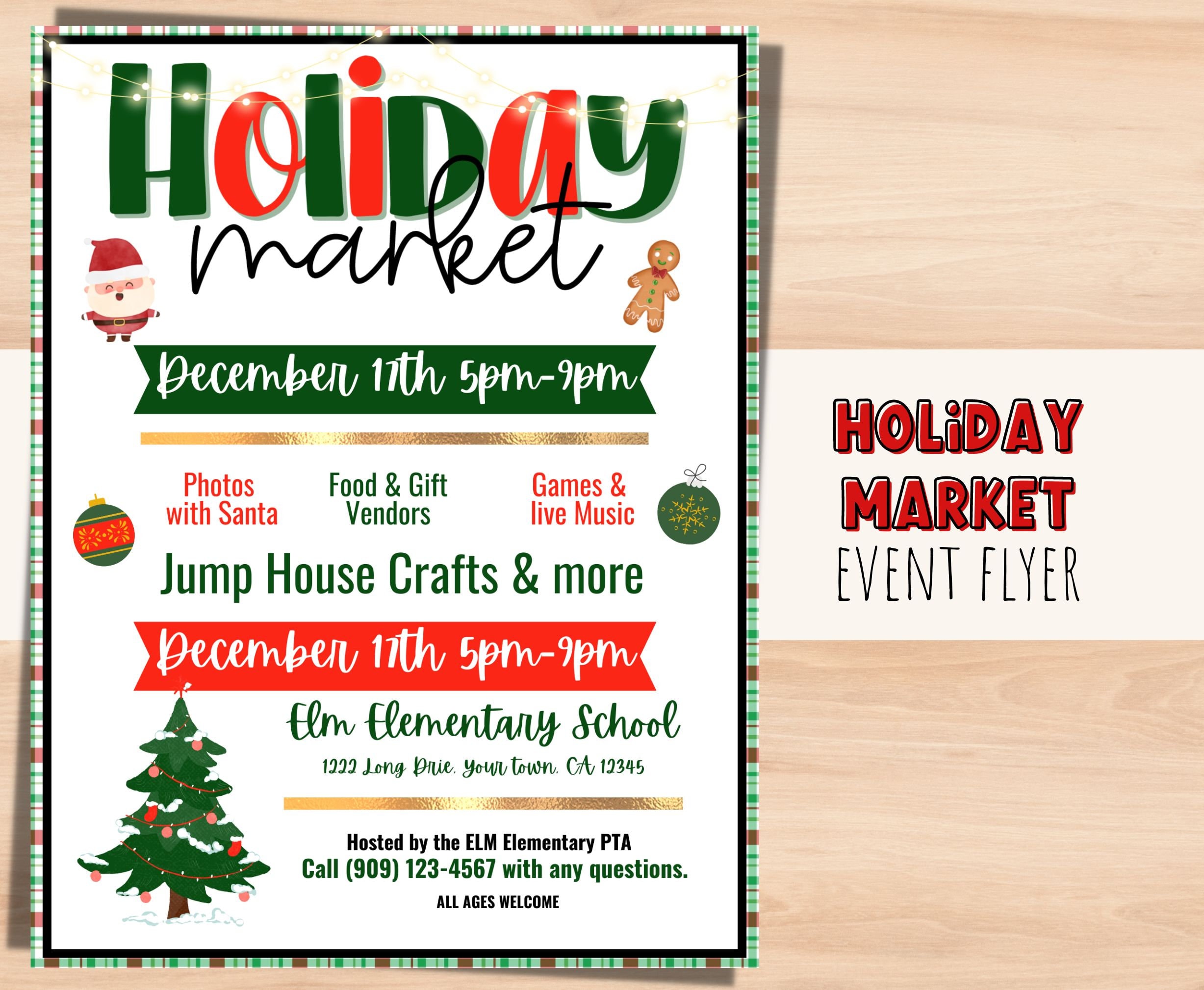 Holiday Market Flyer Editable Template. Fundraiser Flyer for Church ...