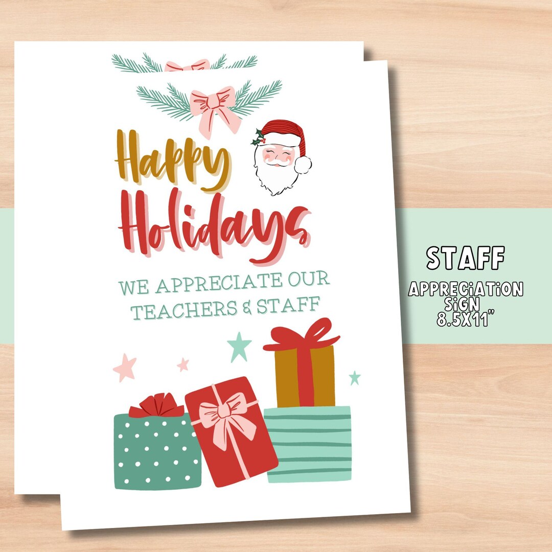 Christmas Teacher Appreciation | Teacher and Staff Christmas ...