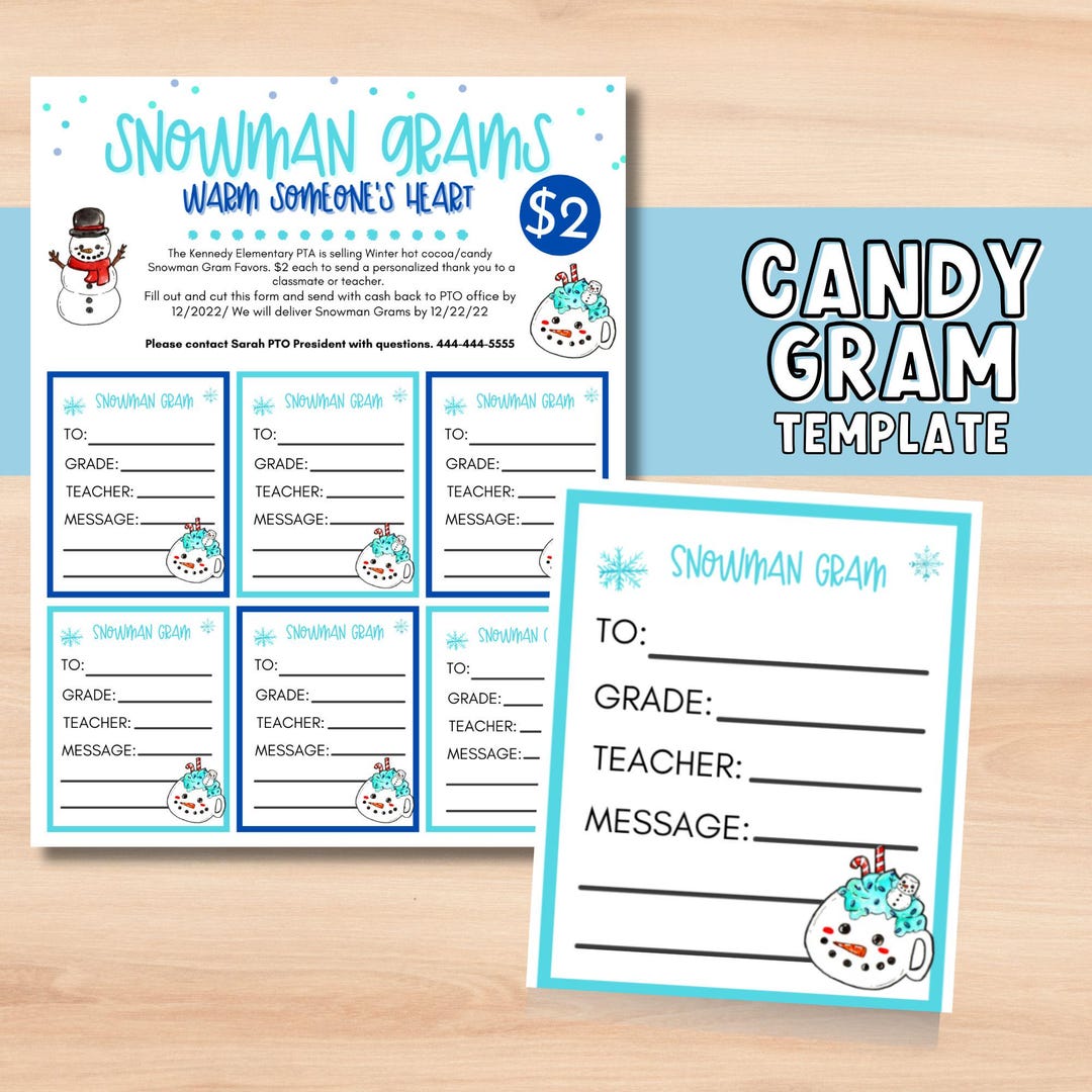 Snowman Gram | Melted Snowman | Cocoa Gram SCHOOL. Snowman Candy ...