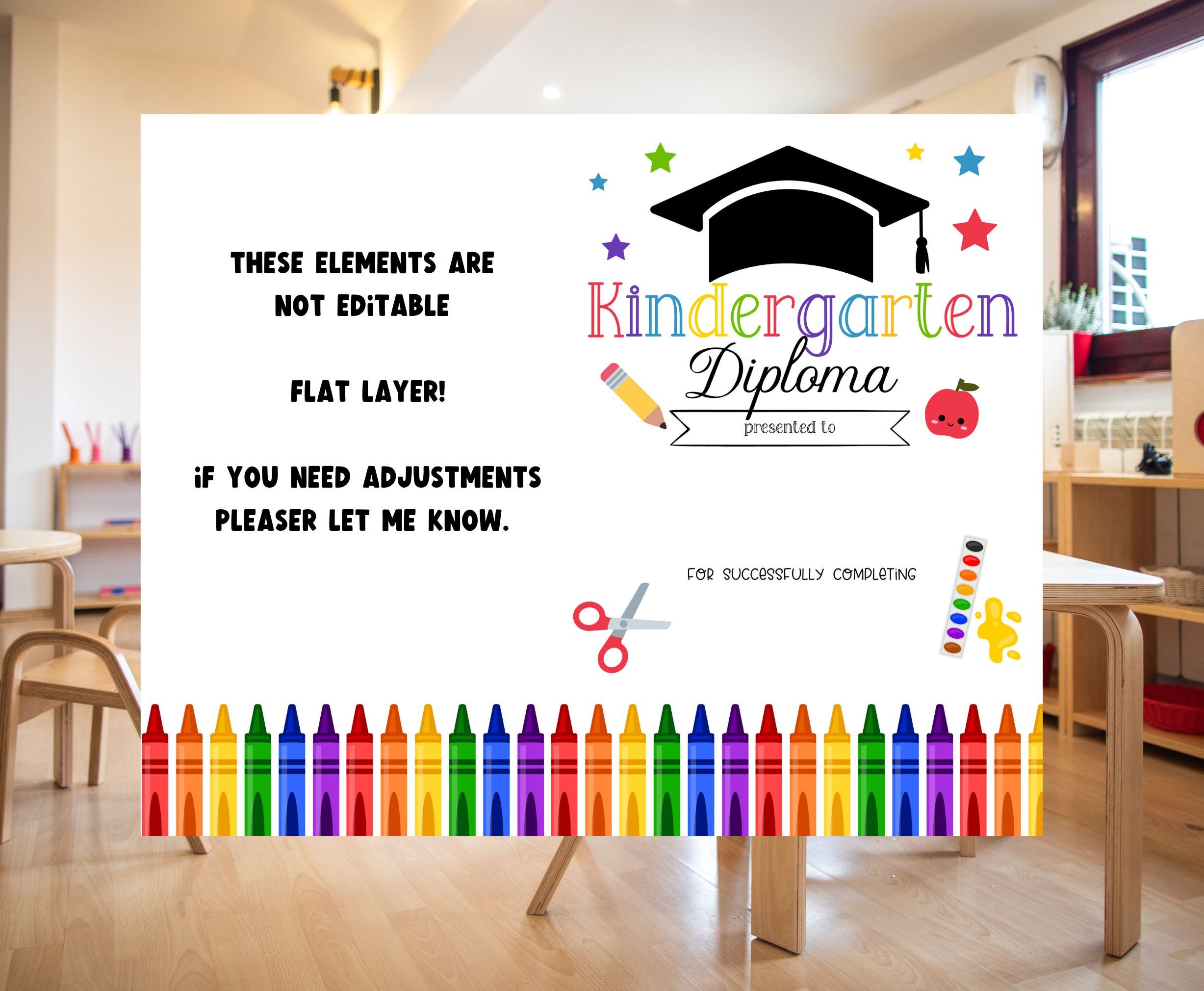 Editable Kindergarten Diploma With Photo, Personalized Graduation ...