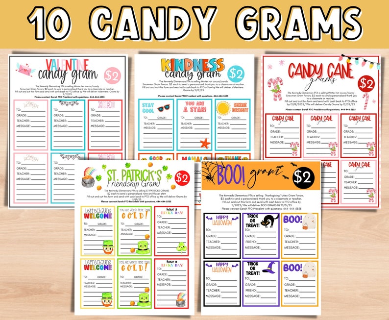 Editable Candy Gram Template. St Patrick's Candy Gram. Valentines Candy ...