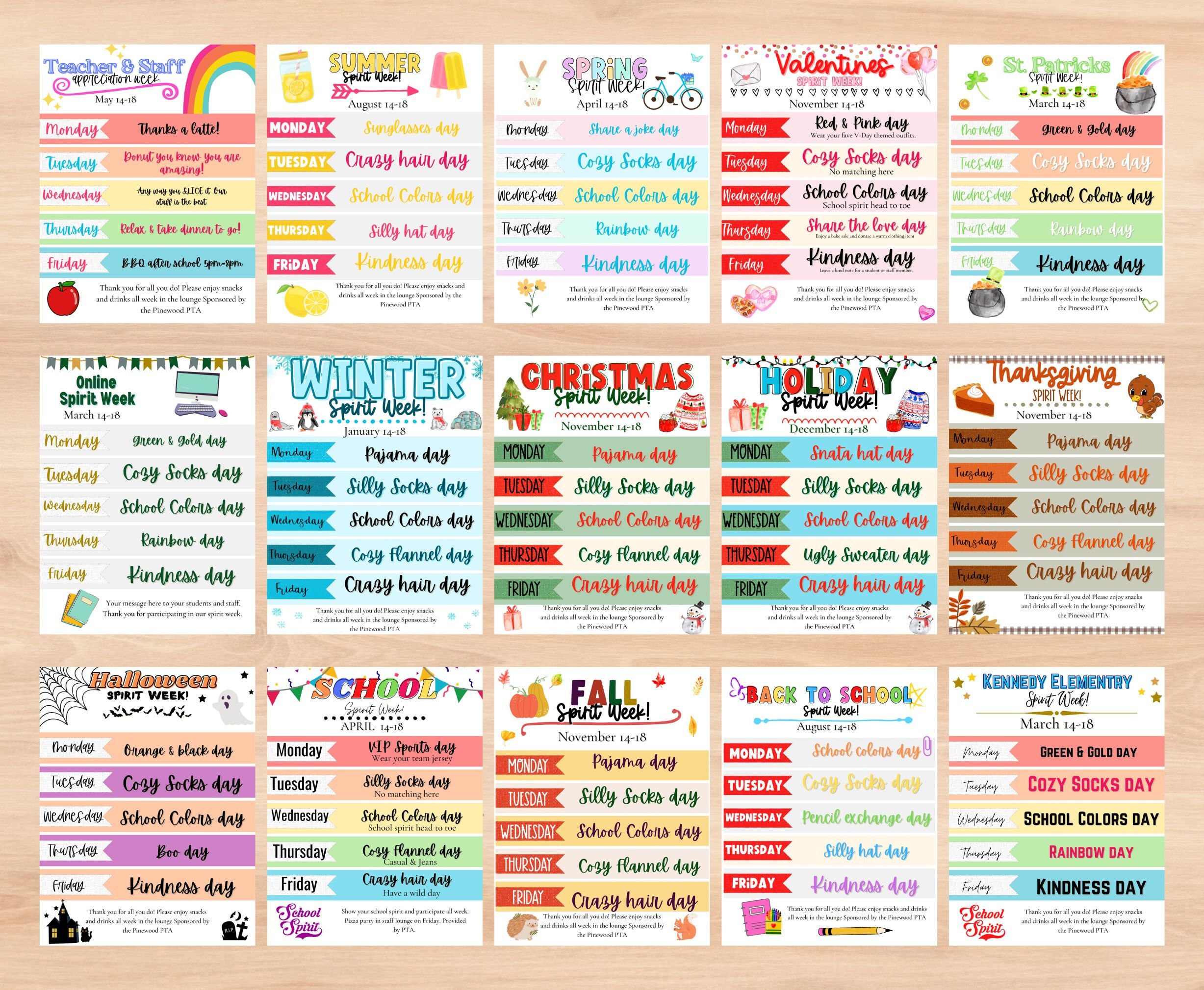 Spirit Week Bundle. Spirit Week Flyers. Christmas Spirit Week. School ...