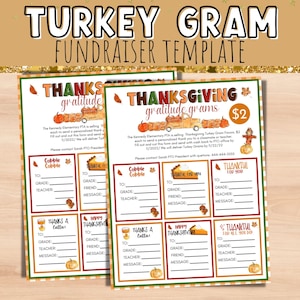 Fall Candy Gram Flyer. Turkey Gram Fundraising Flyer for PTA PTO ...