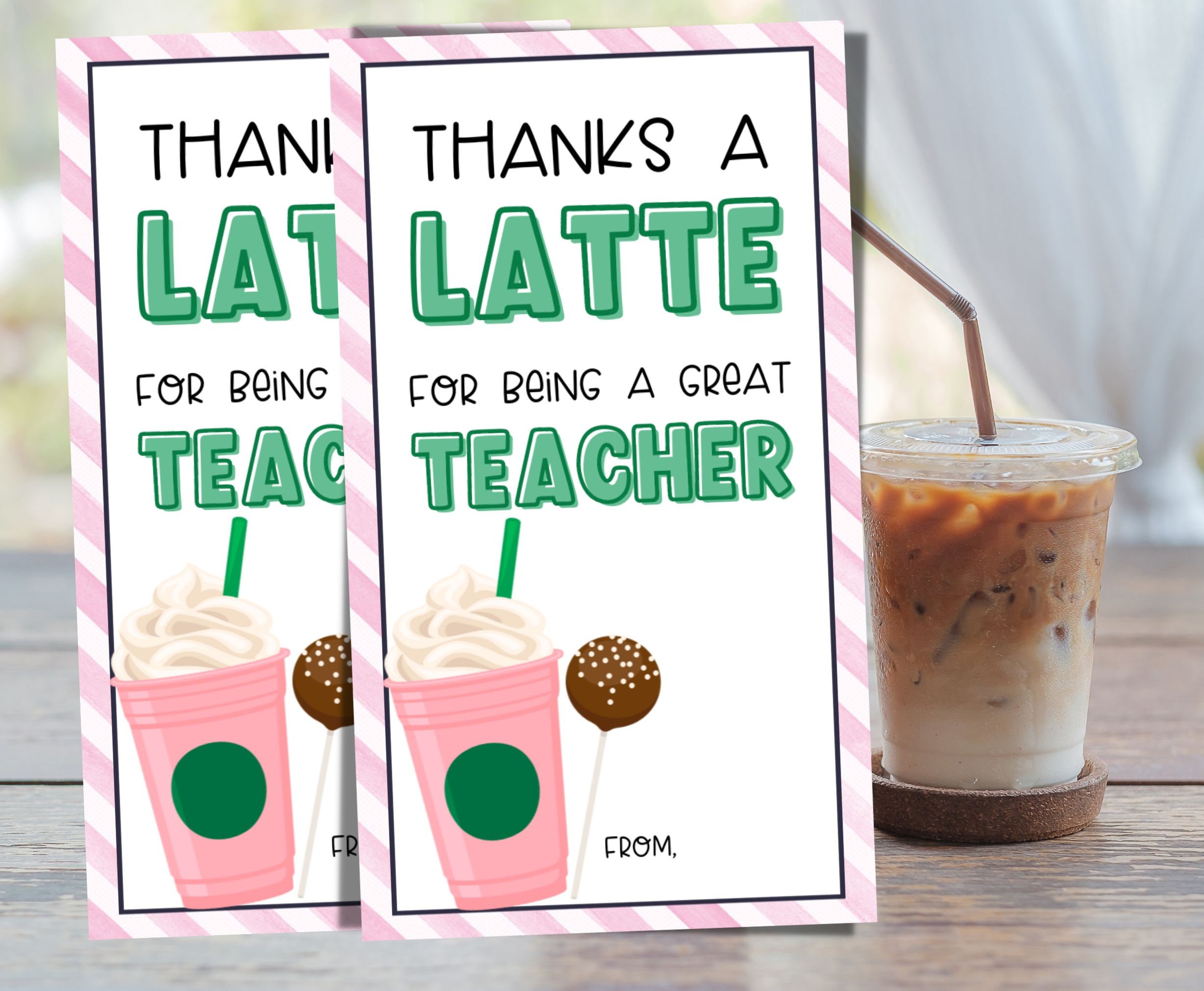 Teacher End of Year. Thanks a Latte Personalized Gift Tag. - Etsy