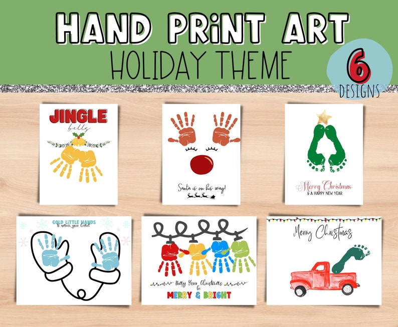 Christmas Handprint Keepsake Template. Footprint Art. First Christmas ...
