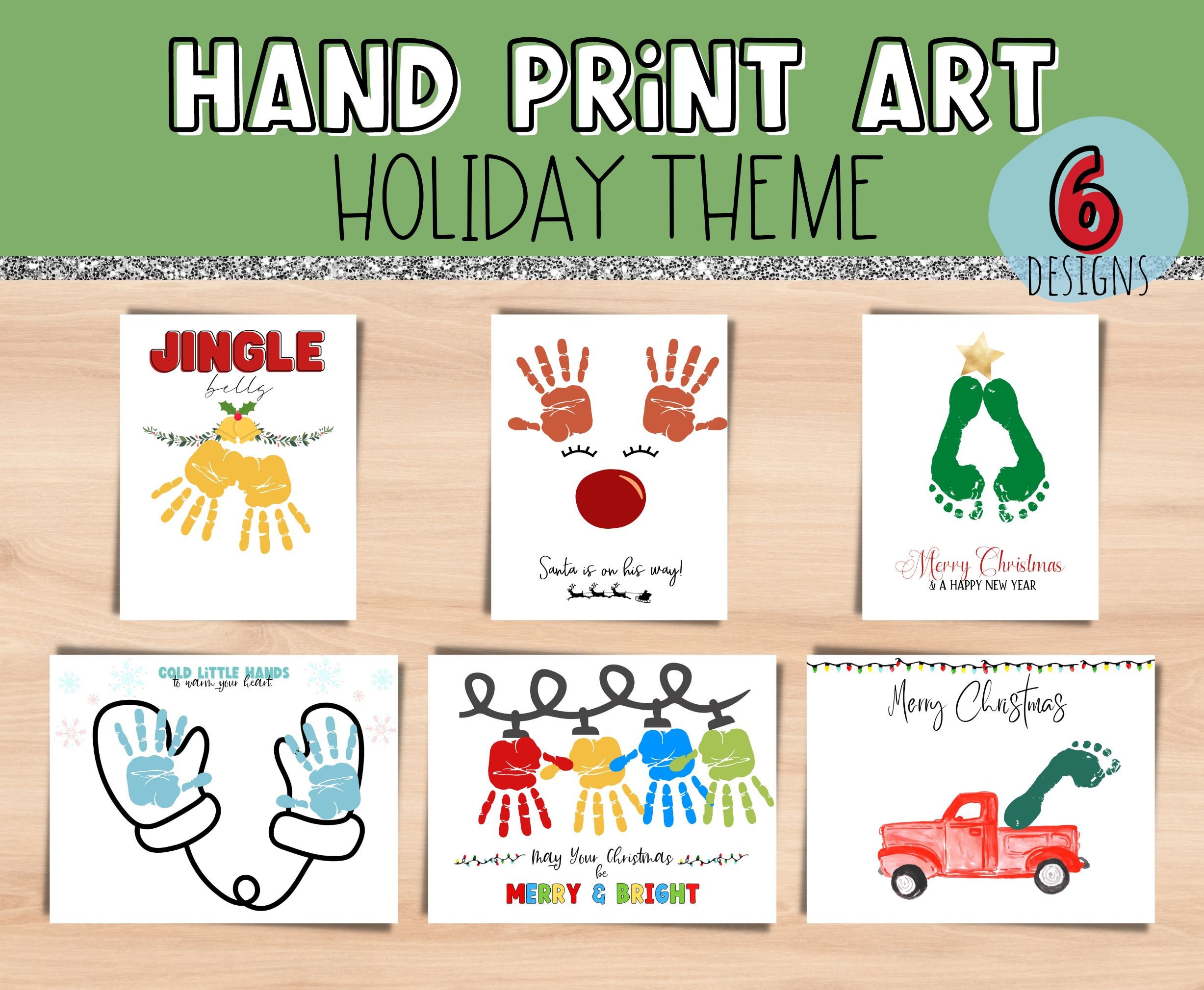 Christmas Handprint Keepsake Template. Footprint Art. First Christmas ...