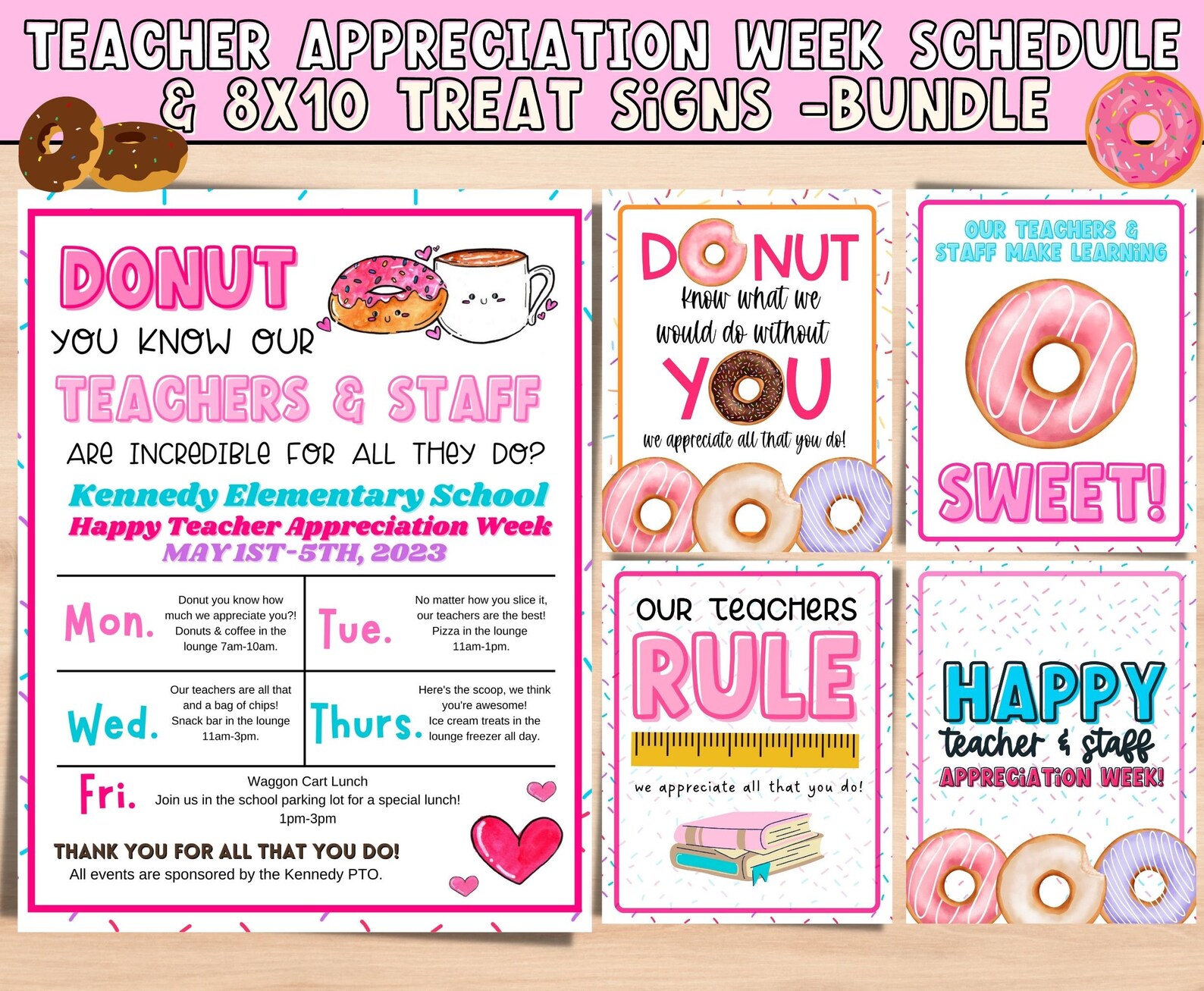 Donut Teacher Appreciation Theme. Itinerary for Teacher Appreciation ...