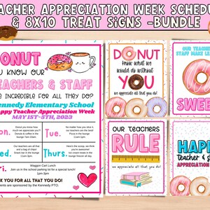 Donut Teacher Appreciation Theme. Itinerary for Teacher Appreciation ...