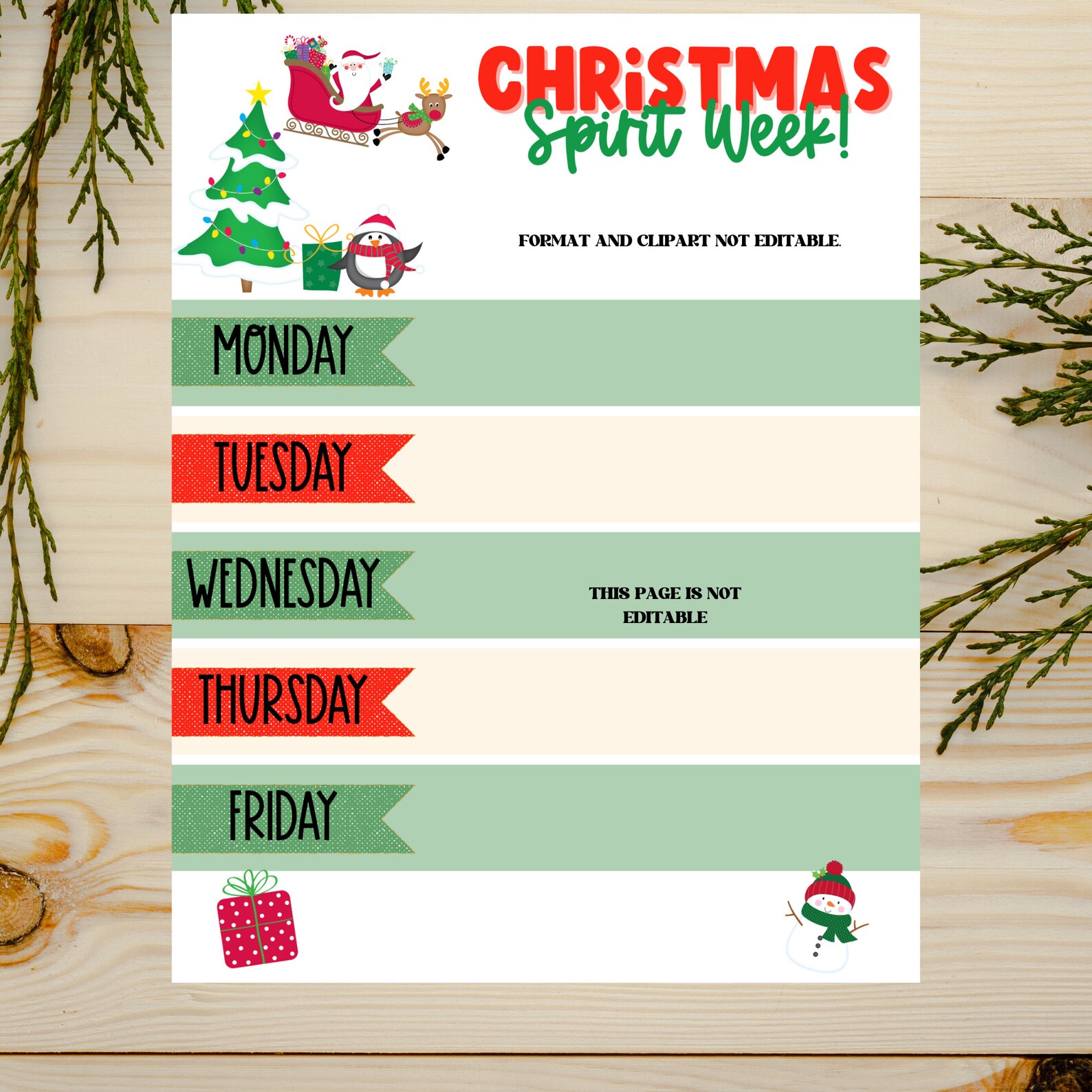 Christmas Spirit Week School Flyer. Holiday Spirit Week PTO Flyer ...