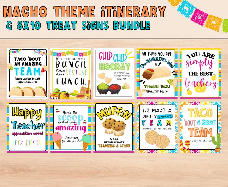 Nacho Average Teachers & Staff Itinerary for Teacher - Etsy