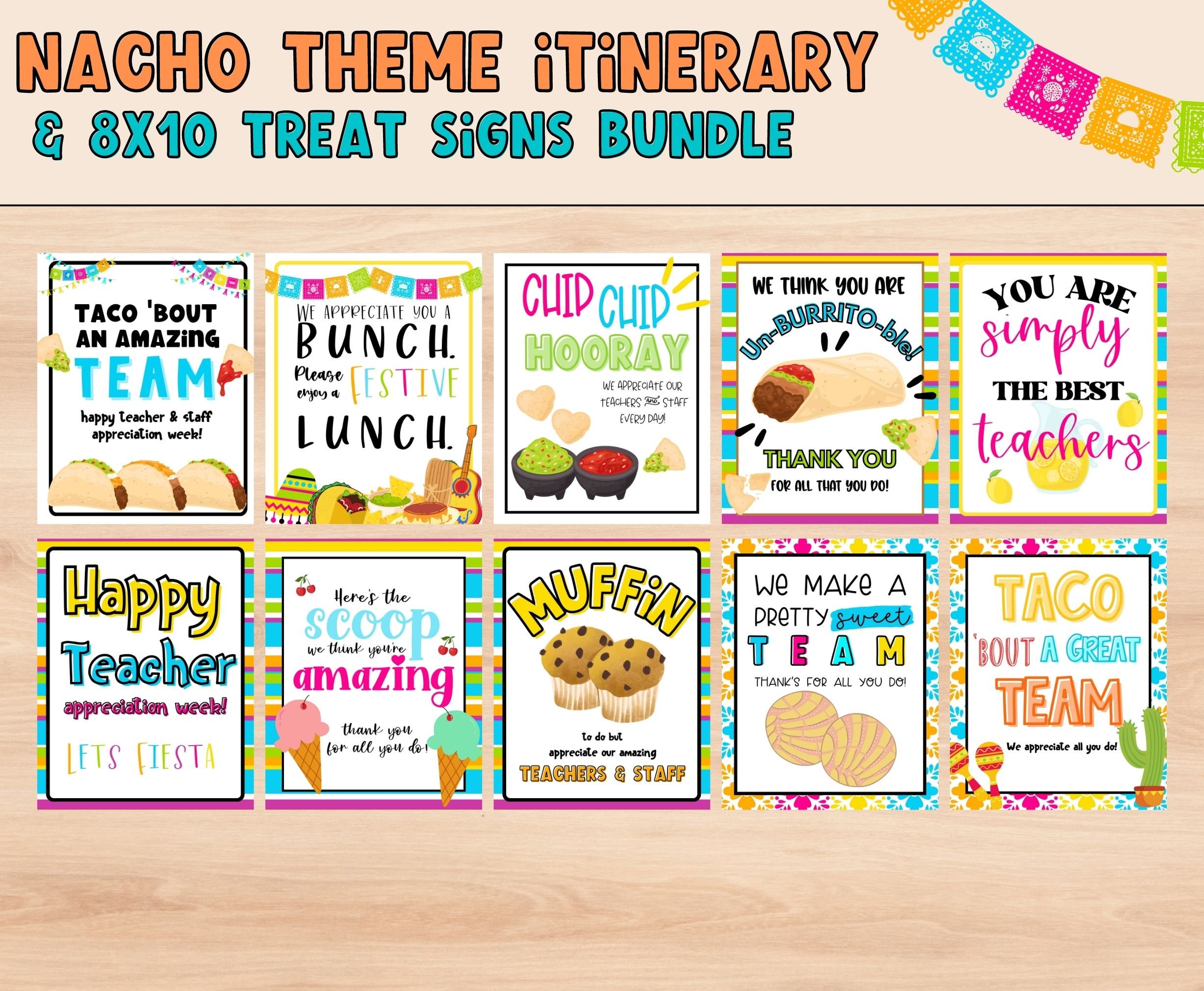 Nacho Average Teachers & Staff Itinerary for Teacher Appreciation Week ...