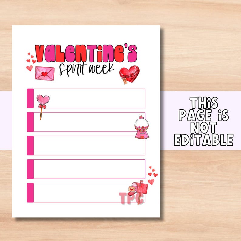 Valentines Spirit Week School Flyer. Festive Spirit Week PTO Flyer ...