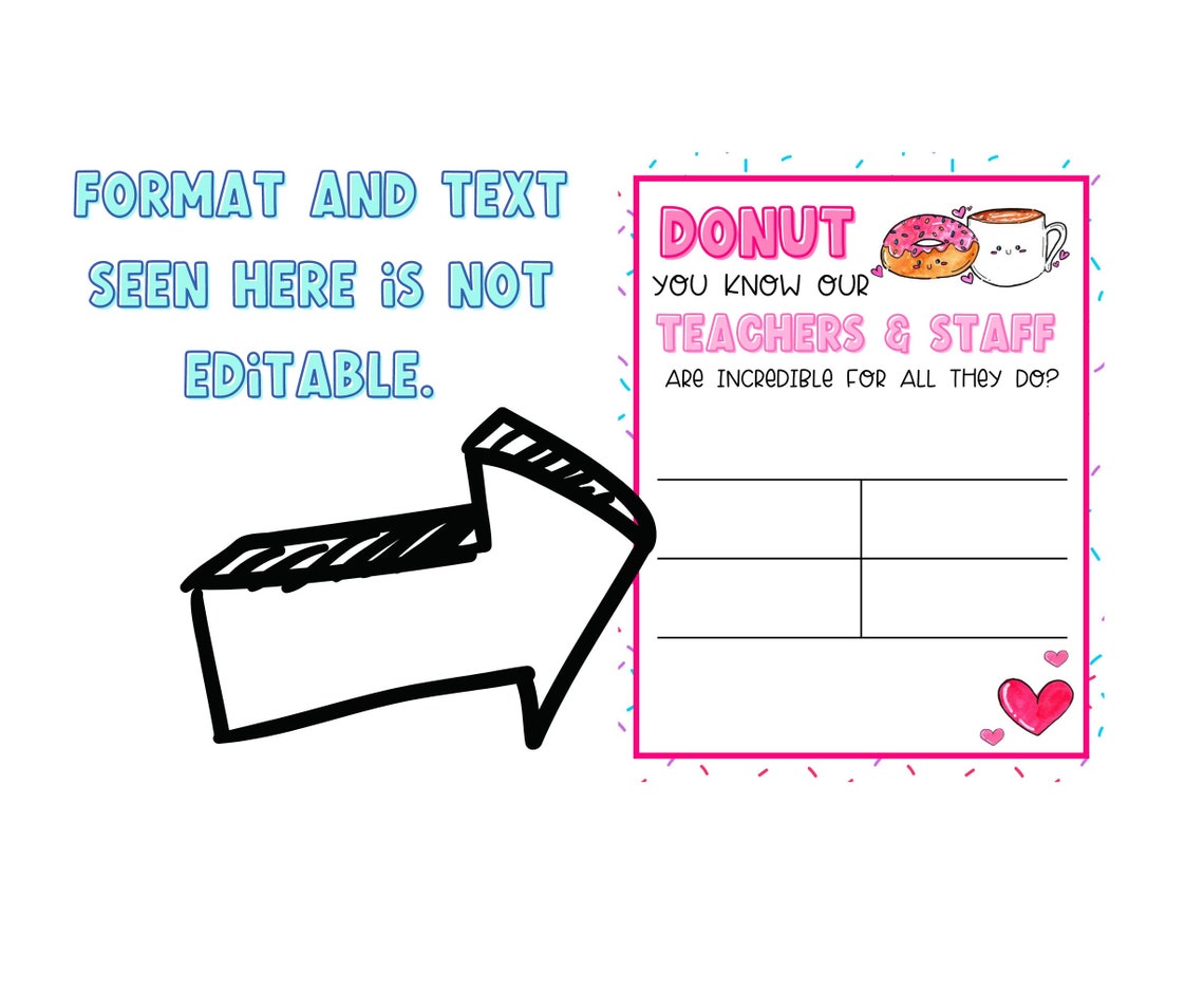 Donut Teacher Appreciation Theme. Itinerary for Teacher - Etsy