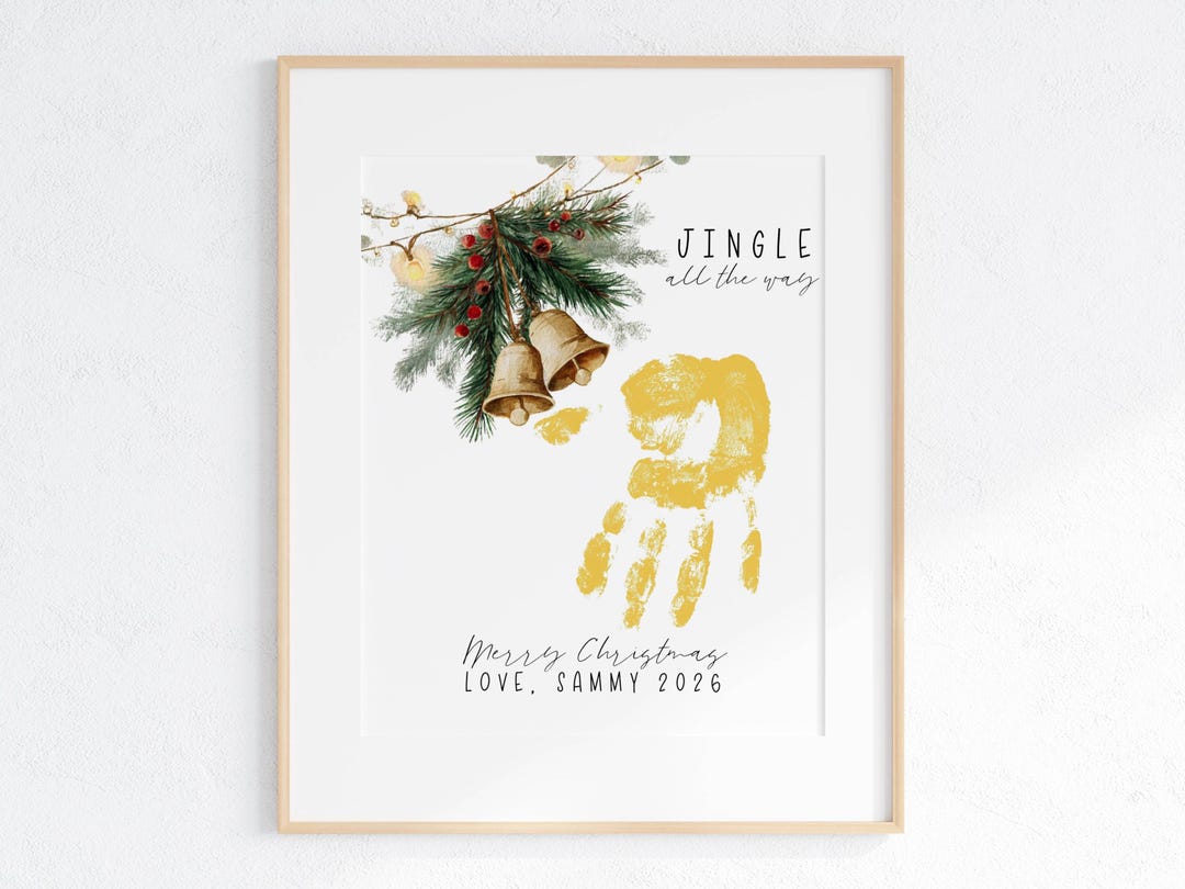 Christmas Handprint Keepsake Template. Jingle Bells First Christmas ...