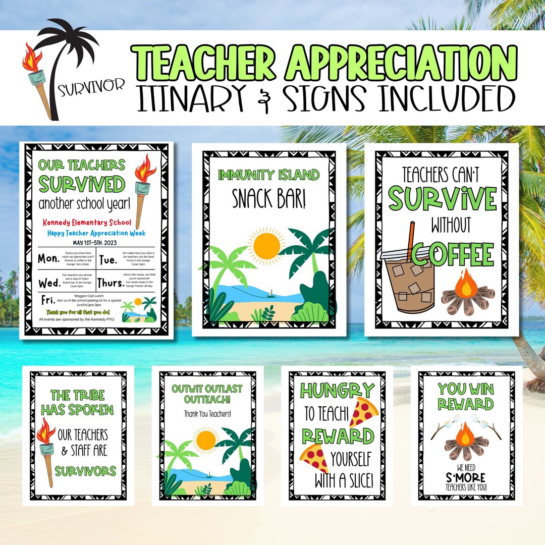 Our Teachers Are Survivor Teacher Appreciation Week Theme. Teacher ...