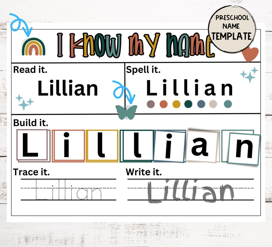 Boho Dry Erase Name Mat | Homeschool Name Activity | Learn to Write ...