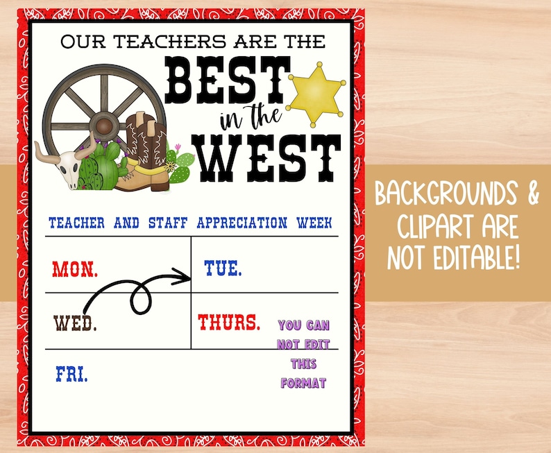 Wild West Teacher Appreciation Week. Best in the West - Etsy