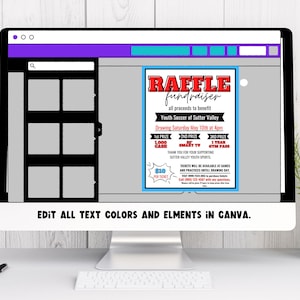 Raffle Flyer Editable Template. Fundraiser Flyer for Church, Sports ...