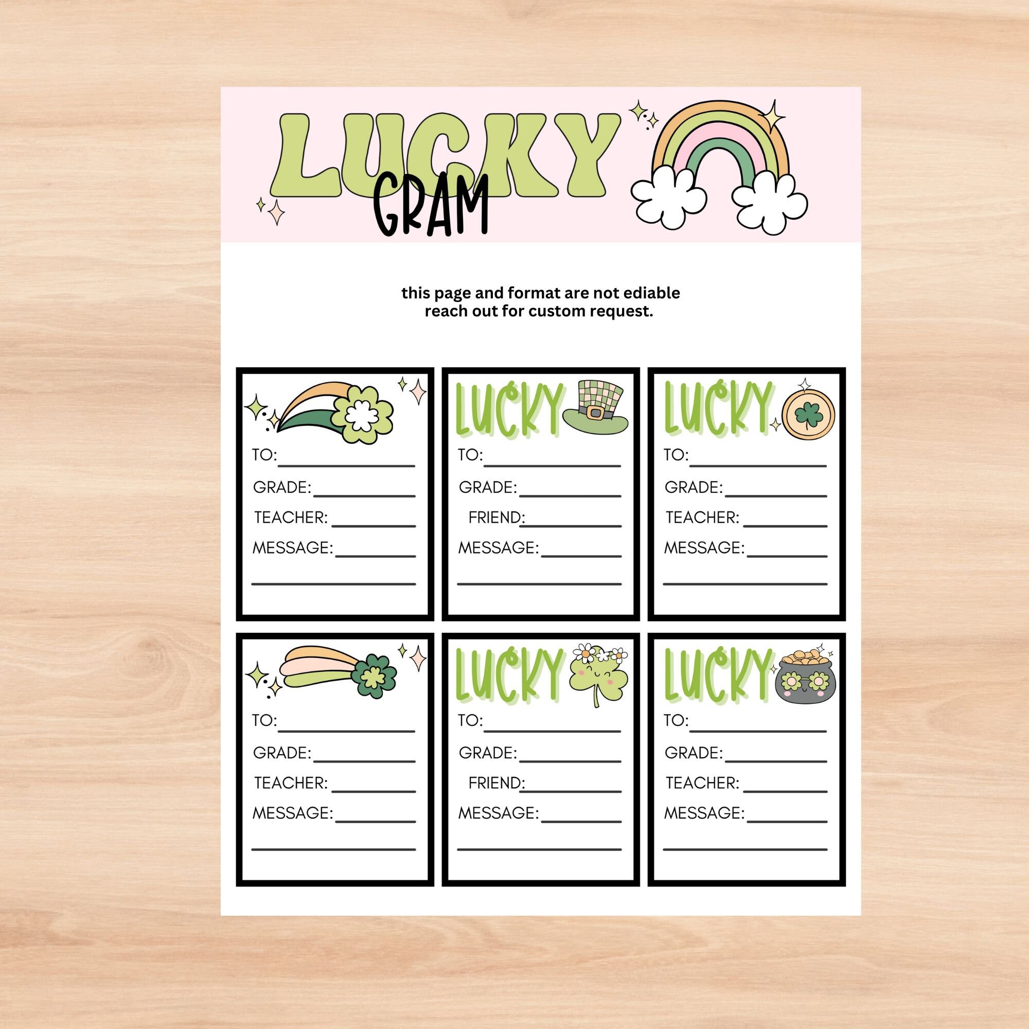 Lucky Editable Candy Gram Template. St Patrick's Candy Gram. PTA FLYER ...