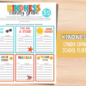 Summer Cnady Gram Kindness & Friendship Candy Gram Candy Fundraising ...