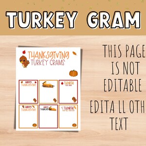 Turkey Gram Fundraising Flyer for PTA PTO Thanksgiving Event. PTA ...